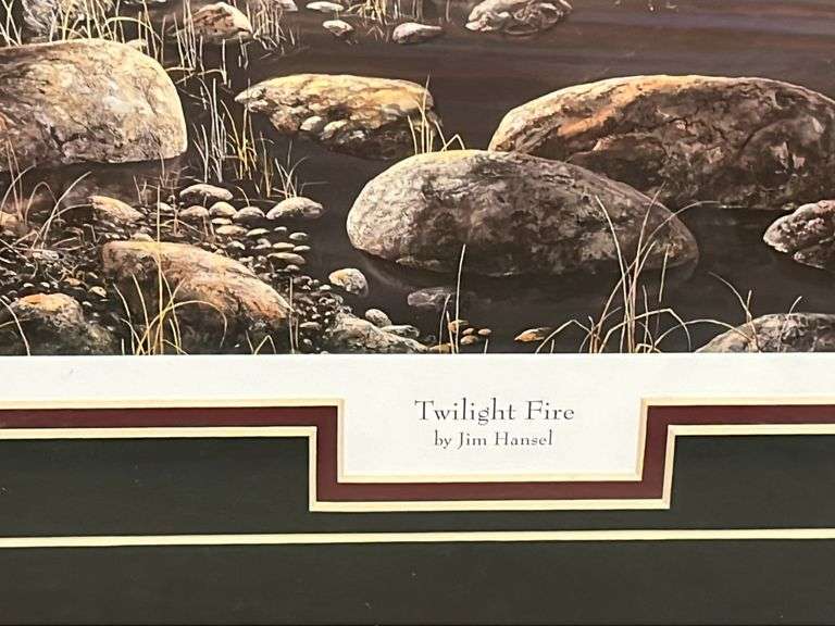 Framed print of Twilight Fire, print- 8" x 12", frame- 21" x 16 1/2 ...