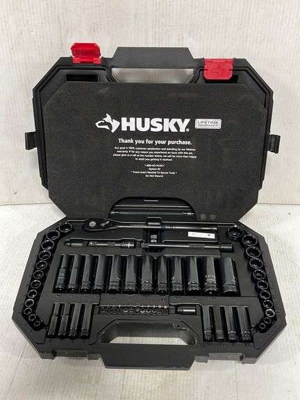 Husky 60-piece mechanics tool set in black oxide finish, universal ...