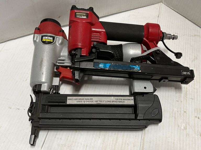 (2) Nail guns, includes: One- 18-gauge brad nailer, and One- Arrow PTSO ...
