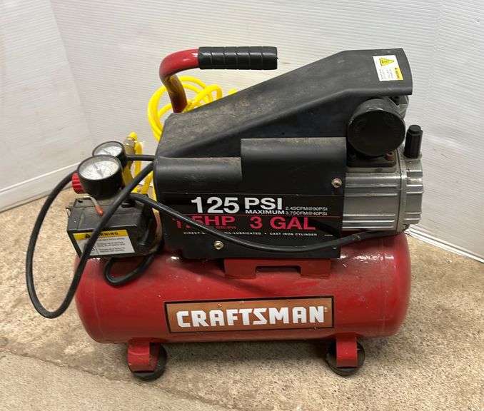 Craftsman air compressor, 125 Psi, 5 HP, great - Albrecht Auction Service
