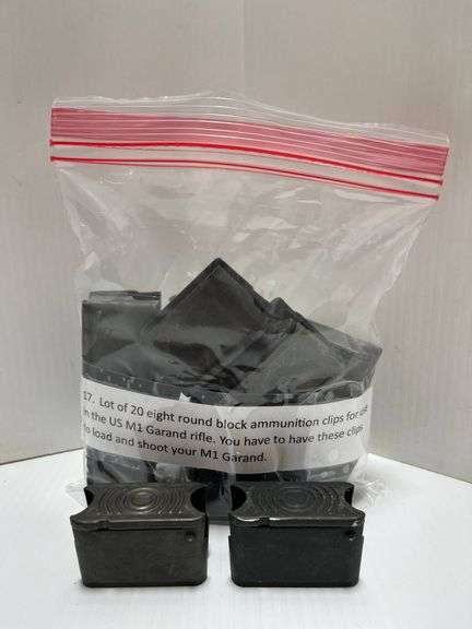 (20) Eight Round Block Ammunition Clips for Use in the US M1 Garand ...