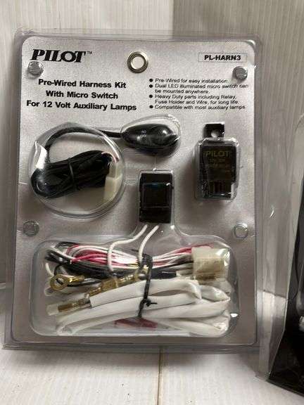 Pre-wired harness kit with micro-switch for 12V Aux lights, and (2) 3 ...