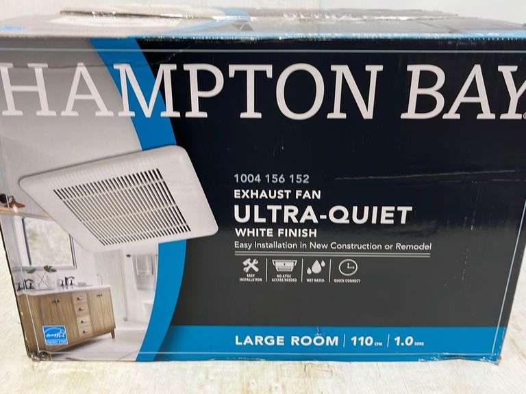 Hampton Bay bathroom exhaust fan for "large" room, ultra quiet one zone ...