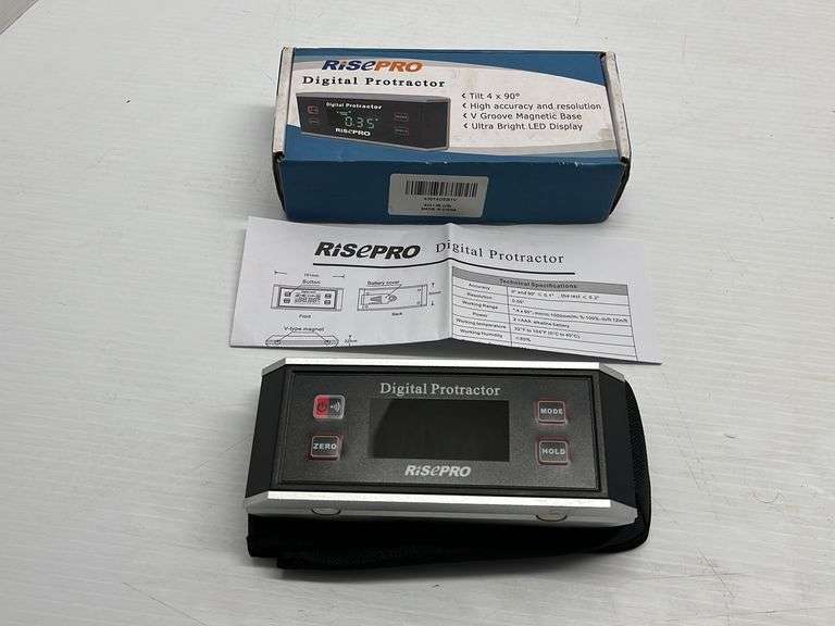 Rise Pro digital protractor, angle finder, level, magnetic with V ...