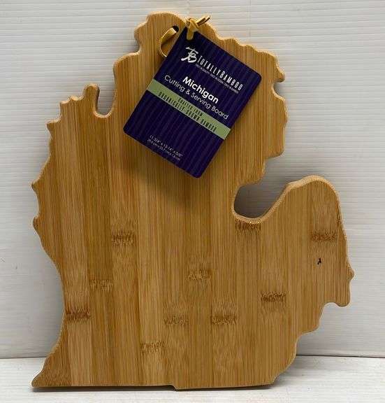 Michigan wooden cutting board made of organically grown bamboo, 11 3/4 ...