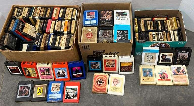 (200) 8-Track tapes, includes: Rock, jazz, country, blues, and more, 3 ...