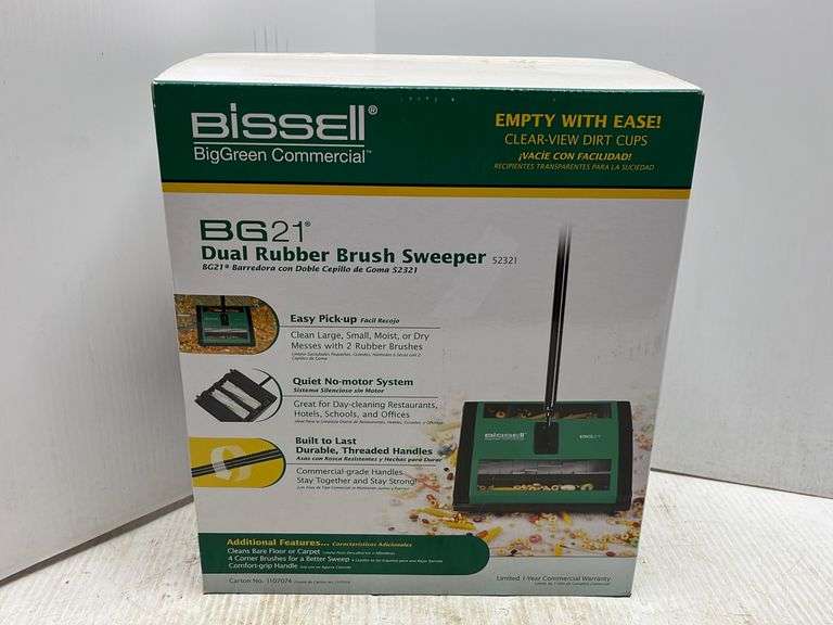 Bissell BG21 big green commercial dual rubber brush sweeper, new ...