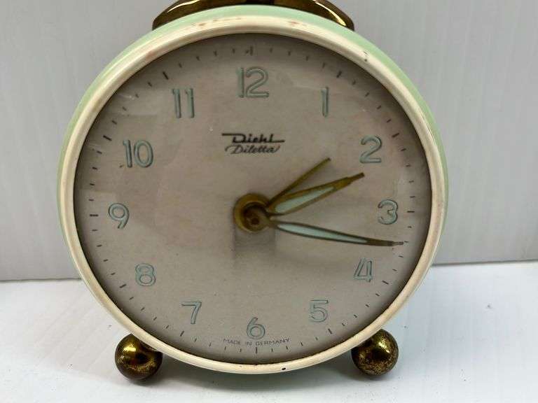 WWII Era German Diehl Diletta alarm clock, 2 1/2"H - Albrecht Auction ...