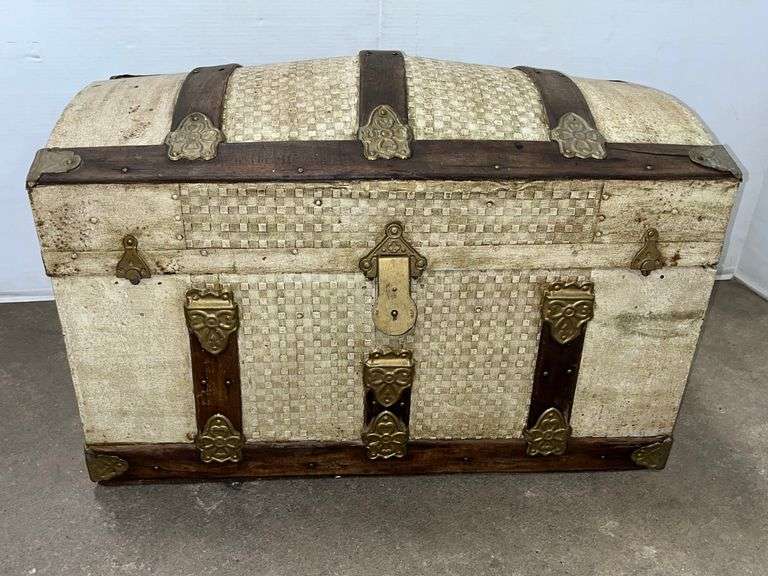 Antique chest, 27"W x 16"H, some wear - Albrecht Auction Service
