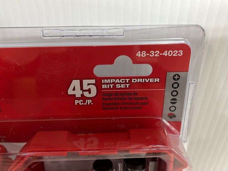 45-Piece Milwaukee "Shockwave" Impact duty screw tip set, up to 50x ...