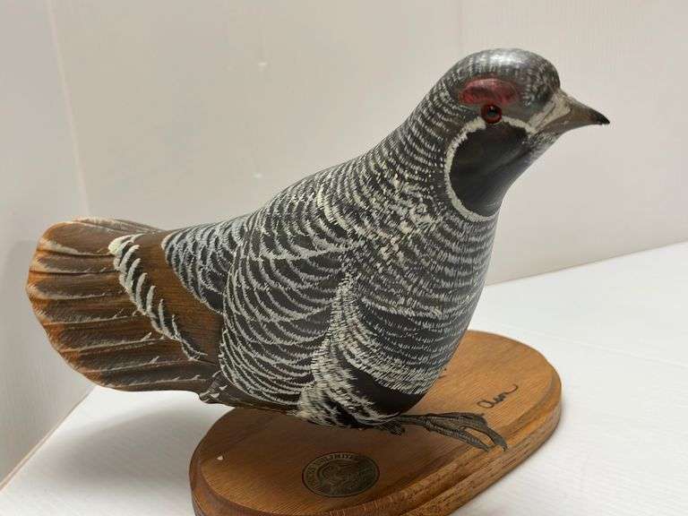 1994-1995 Chris Olsen Ducks Unlimited Quail Decoy, repair to bill ...