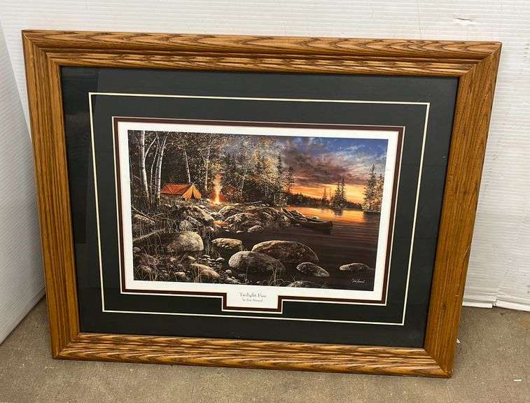 Framed print of Twilight Fire, print- 8" x 12", frame- 21" x 16 1/2 ...