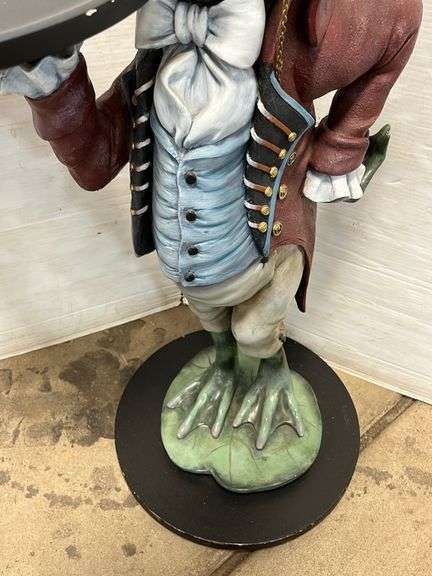 Large frog butler end table with drink tray, approx. 33" to 34"H very ...