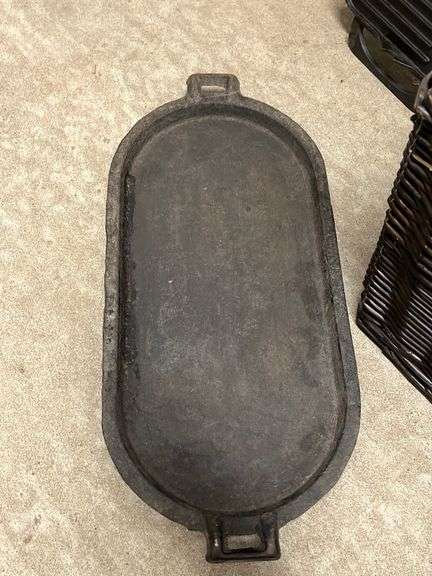 Assorted cast iron pieces, include: Pans, trays, griddles, (2) 8 ...