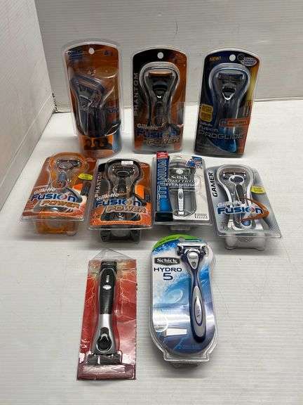 (9) Mens razors, Gillette and Schick, some are battery operated ...