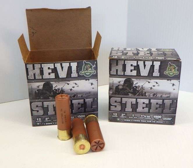 (45) Shot shells, Hevi steel 12-ga. shells, new - Albrecht Auction Service