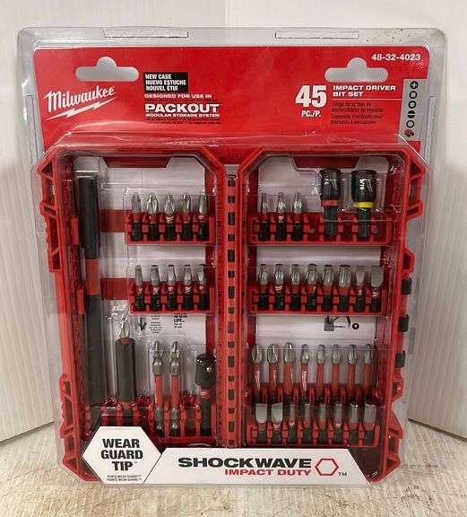 45-piece Milwaukee "Shockwave" Impact duty screw tip set, up to 50x ...