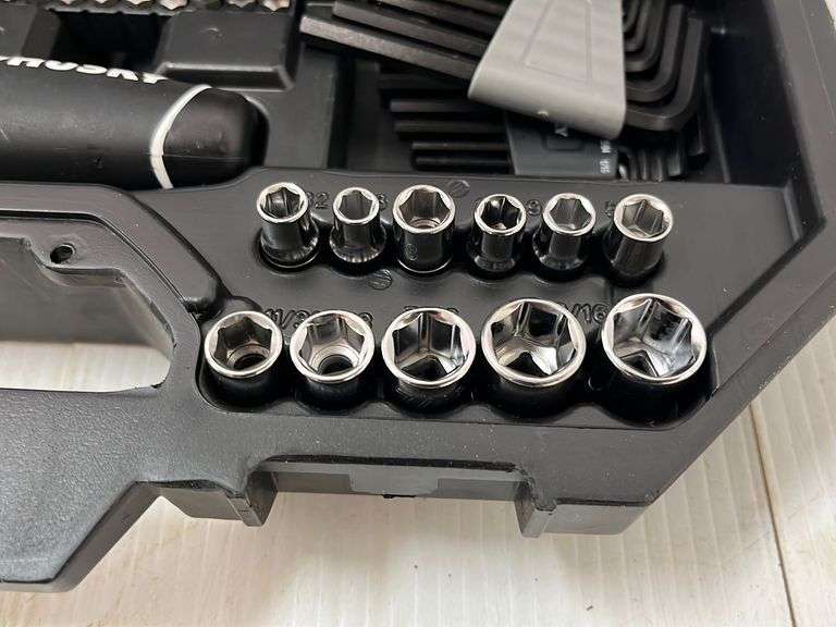 Husky 94-piece mechanics tool set, 1/4" and 3/8" drive, 1/4" bit driver ...