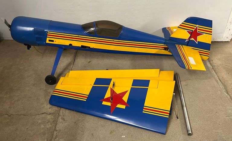 RC Airplane, 60" Wing span, 64"L, make, model, and engine all unknown ...