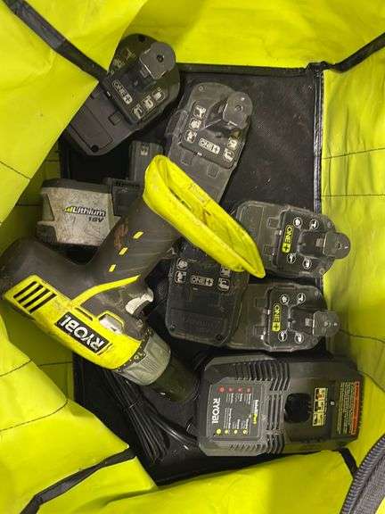 RYOBI power tools and batteries, include: (2) Drills, (2) Chargers, (6 ...