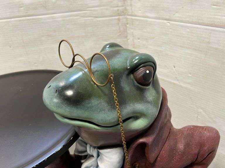 Large frog butler end table with drink tray, approx. 33" to 34"H very ...