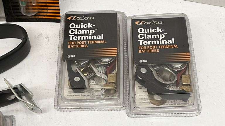 (11) Deka battery items, include: 5- Quick clamps, 2- Lead kit, Repair ...