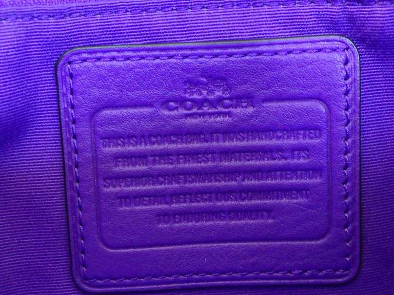 Purple Coach purse, 11" x 14", unknown authenticity - Albrecht Auction ...
