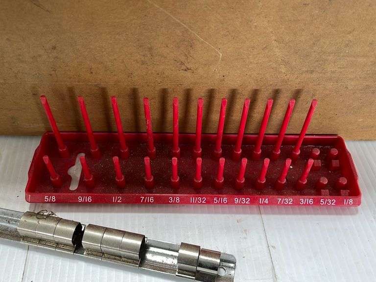 Socket storage racks, includes: (3) Rails for 1/4" drive sockets, (3 ...