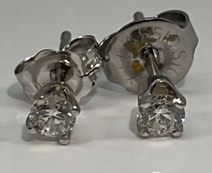 14K Diamond post earrings, natural diamonds, vintage, each one is .10 ...