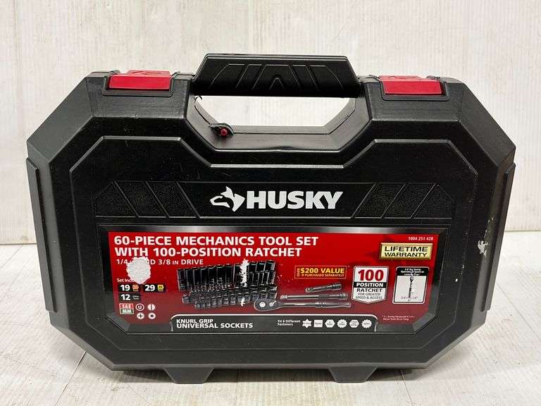 Husky 60-piece mechanics tool set in black oxide finish, universal ...