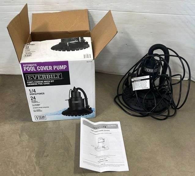 Everbilt 1/4 HP pool cover pump, good - Albrecht Auction Service