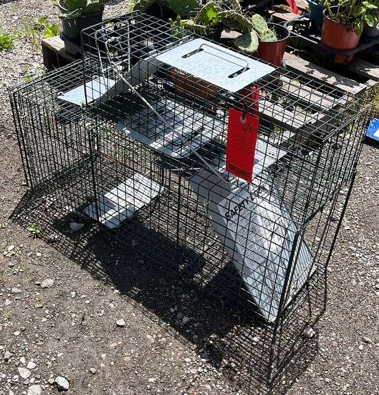 (2) Animal live traps, one- 32" x 10" x 13", one- 24" x 8" x 7", work ...