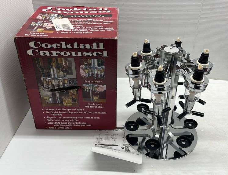 Cocktail carousel, box- 13 1/4"H, still works, box has wear - Albrecht ...