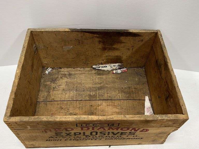 Red Diamond Explosives box, 18"W x 13"D x 8"H, good - Albrecht Auction ...