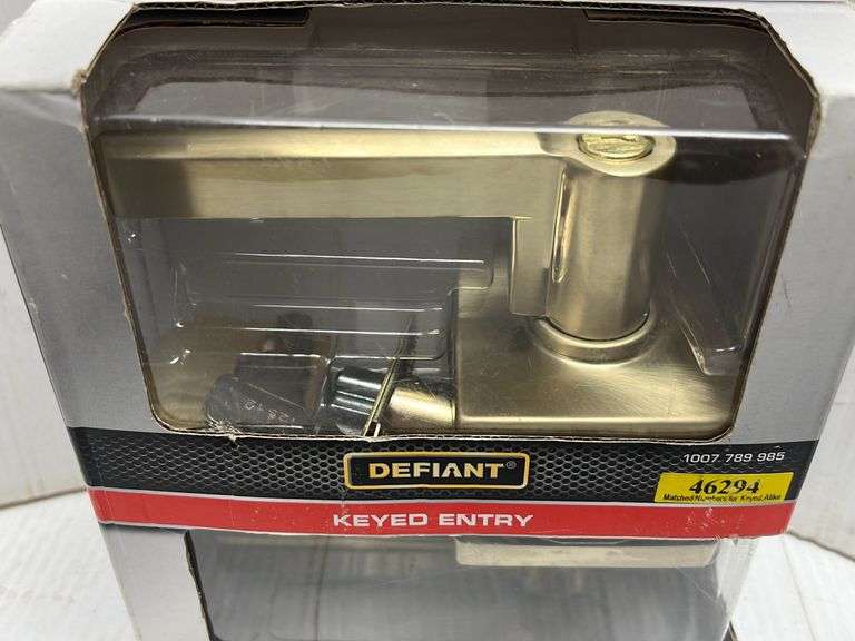 New Defiant keyed entry Tone bridge lever style door knob handset in ...