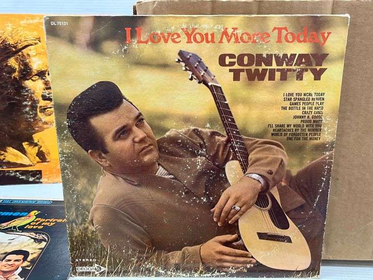 Approx. (50) vinyl records, includes: George Jones, Merle Haggard ...