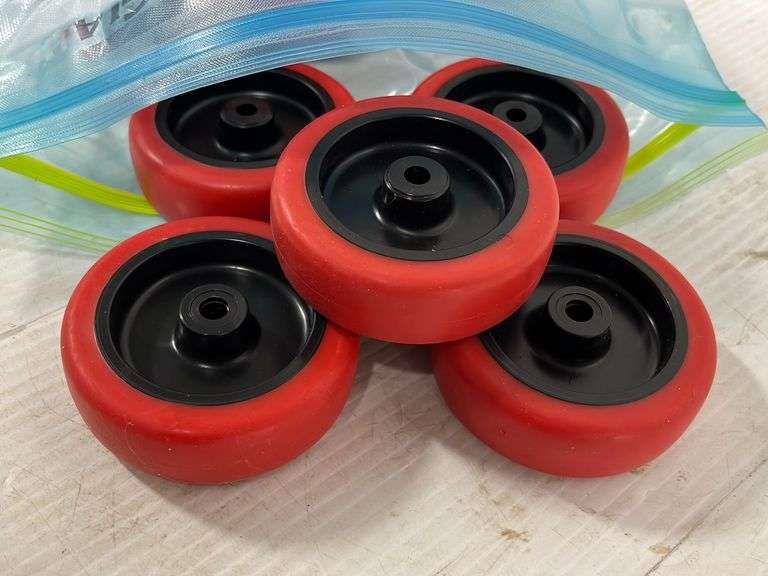 (20) Heavy duty plastic tires, 1/4" axle hole x 3"Dia x 7/8"W, new ...