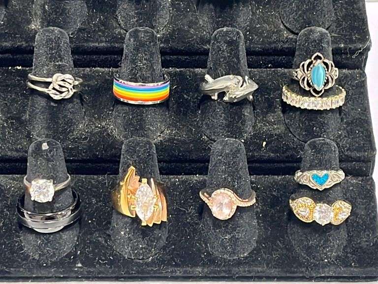 (24) Rings, many are stamped .925 and quite a few have makers marks, a ...