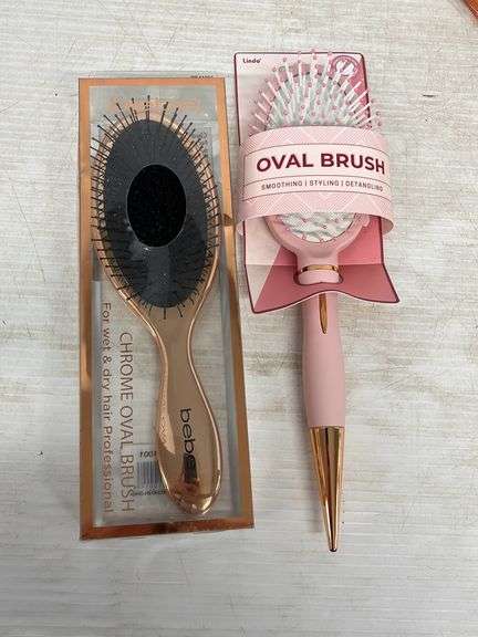 Brushes and combs, includes: (1) Bebe chrome brush, (1) Lindo oval ...