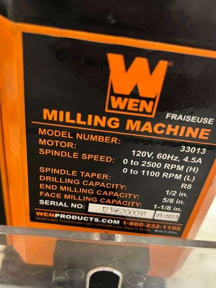 WEN tools variable speed benchtop milling machine, tested, new in crate ...