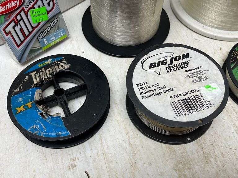 (7) Fishing line, 8 lb. to 20 lb. line, and a 150 lb. downrigger cable ...