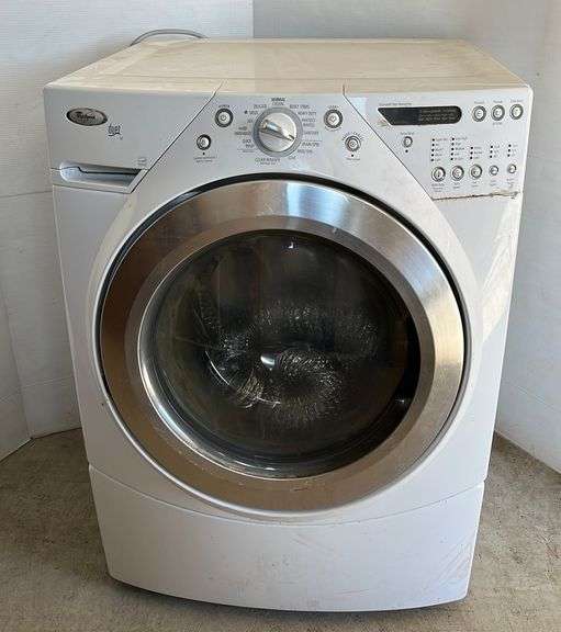 Whirlpool washer, front load, 27"W x 38"H, works well; If you purchase ...