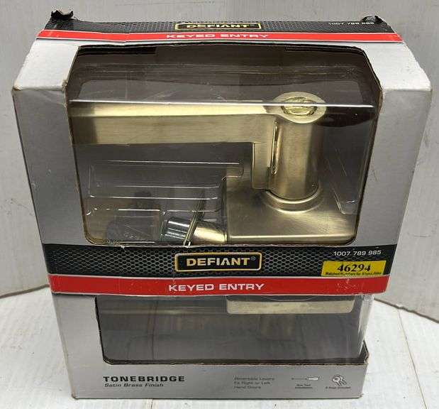 New Defiant keyed entry Tone bridge lever style door knob handset in ...