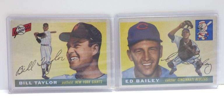 (9) Vintage 1955 Topps baseball cards, includes: Art Fowler, Billy ...