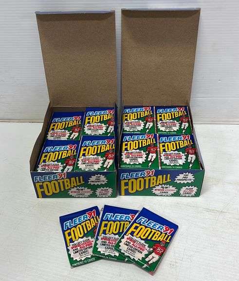 (2) 1891 Fleer Football Wax Boxes, 36-wax Packs, 14-cards Per Pack