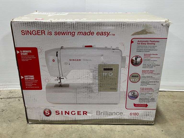 Singer Brilliance sewing machine, no. 6180, NIB - Albrecht Auction Service