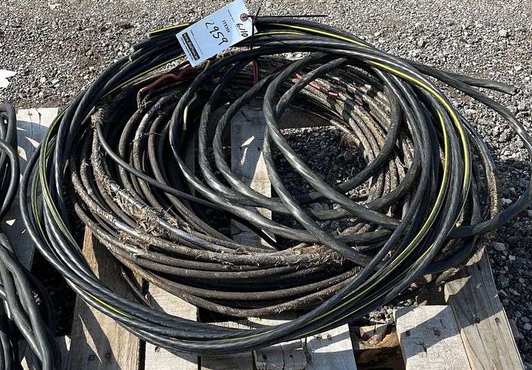 One piece of heavy copper wire, approx. 250' maybe No. 6; One piece of ...