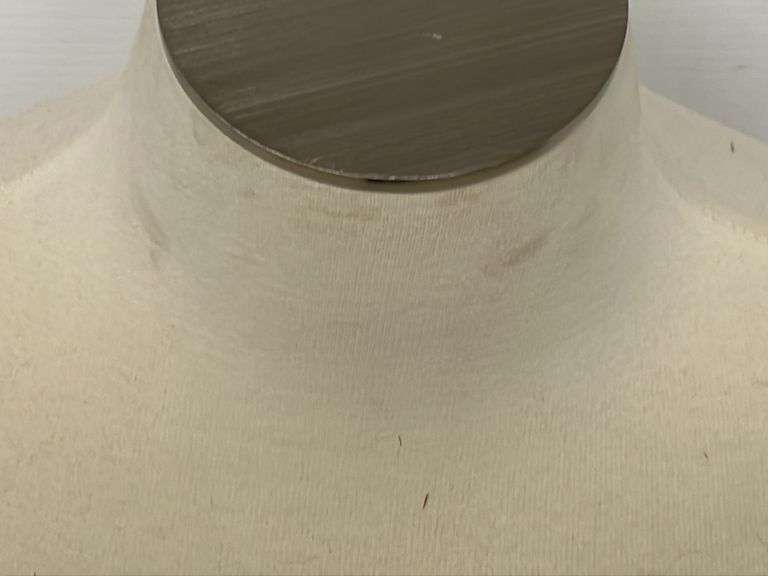 Woman's torso form mannequin, foam body with cloth cover, 19"W shoulder ...