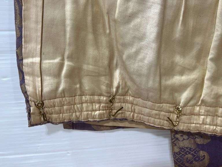(4) Antique drapery panels, can be used for fabric, rich lavender/gold ...