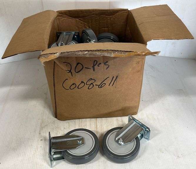 (20) Casters, 5" x 1.25", polyurethane wheel, steel body, Great Lakes ...